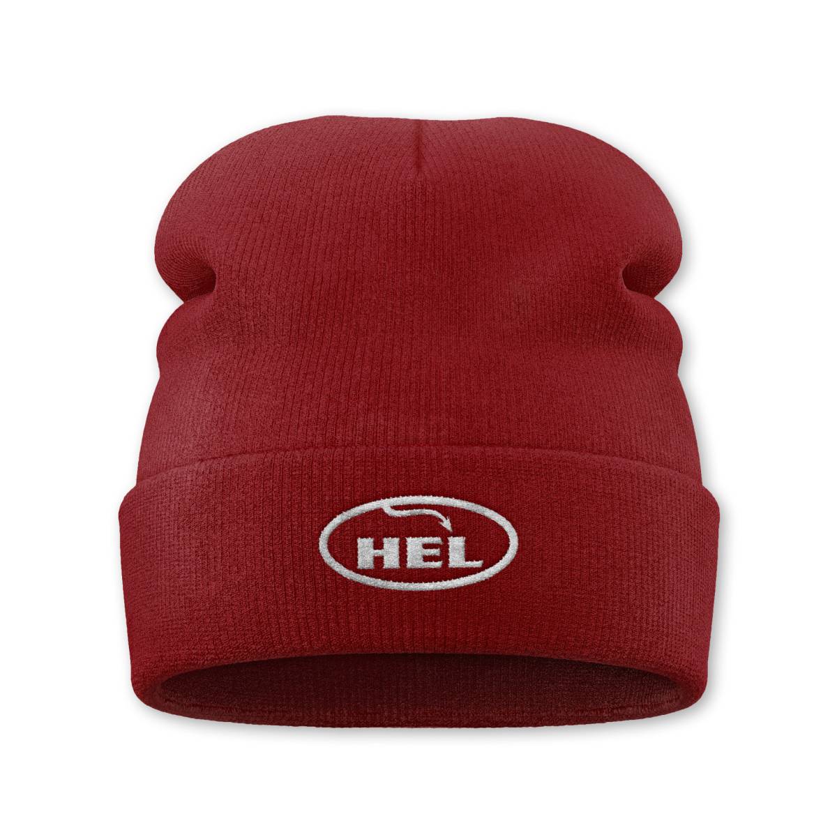 HEL Beanie Rot mit Weißen Stick